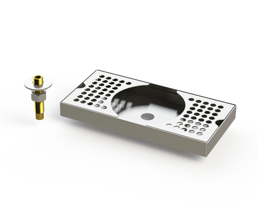 Built In Surface Mount Drip Trays with Rinser | ACU Precision Sheet Metal