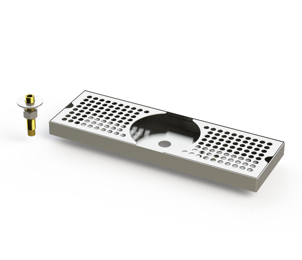 Built In Surface Mount Drip Trays with Rinser | ACU Precision Sheet Metal