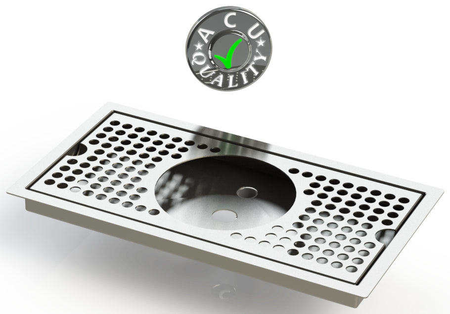Built In Rinser Flush Mounted "Recessed" Draft Beer Drip Trays | ACU ...